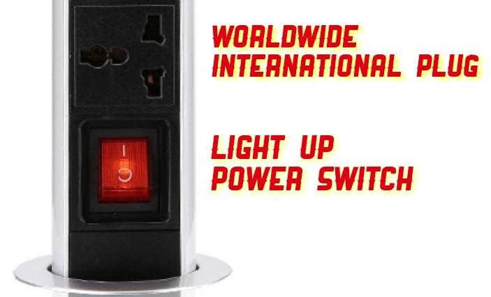 Modernistic pop up power socket 2 x multi configuration electrical plug ...