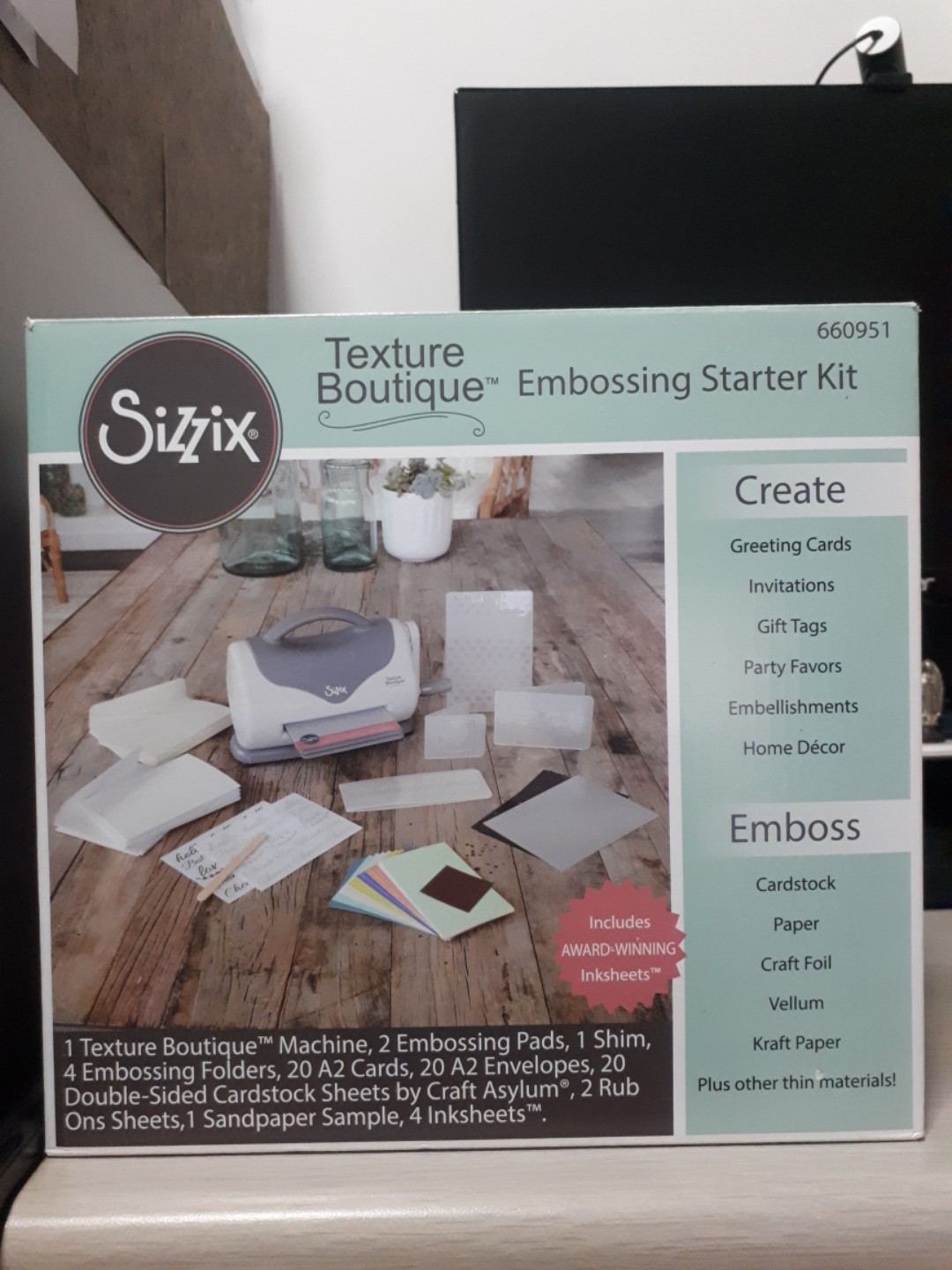 Sizzix Texture Boutique Embossing Starter Kit, Hobbies & Toys ...