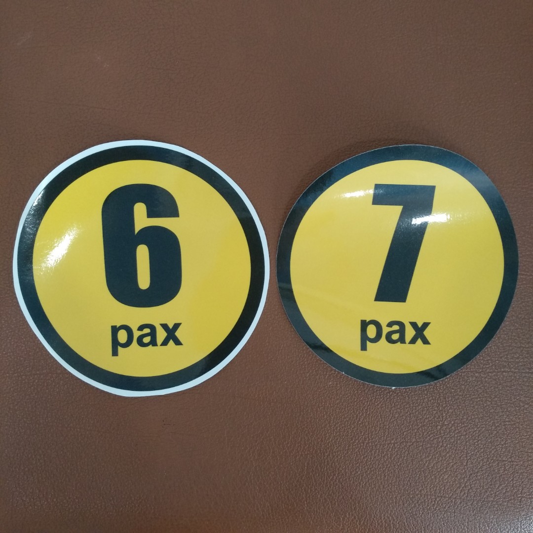 Vehicle Pax Limit Sticker Decal, Car Accessories, Accessories on Carousell