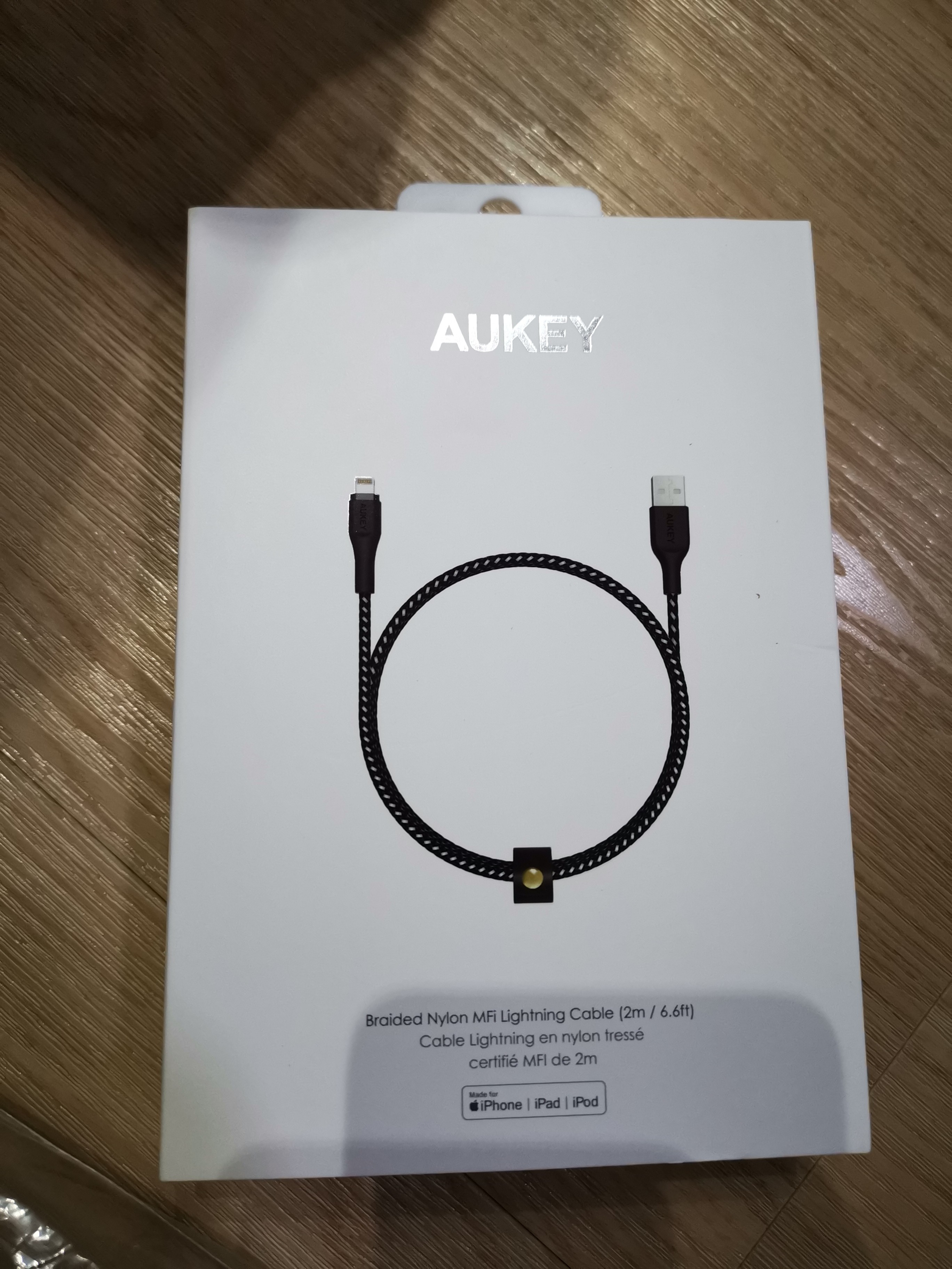 Aukey Lightning Cable 2 metre, Mobile Phones & Gadgets, Mobile & Gadget ...