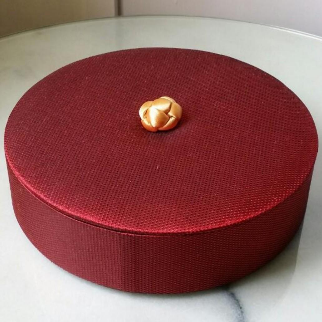 Banyan Tree Thai Silk Circular Jewelry Box, Everything Else on Carousell