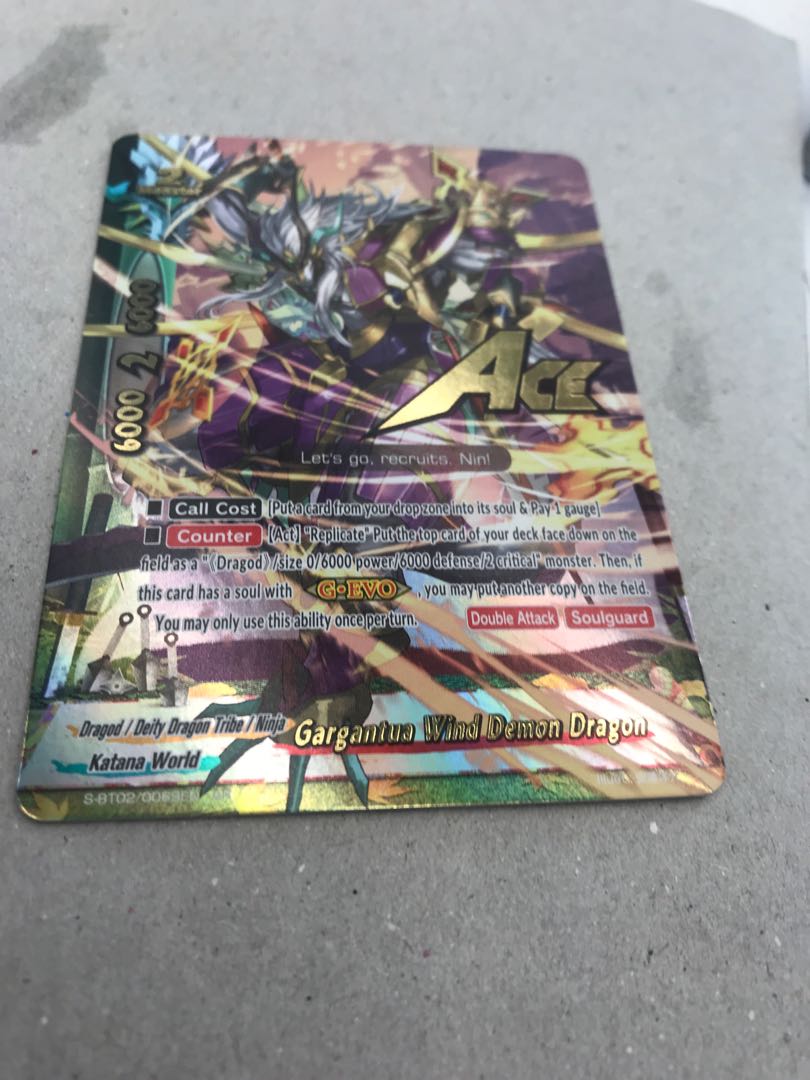 Buddyfight gargantua wind demon dragon, Toys & Games, Board Games ...