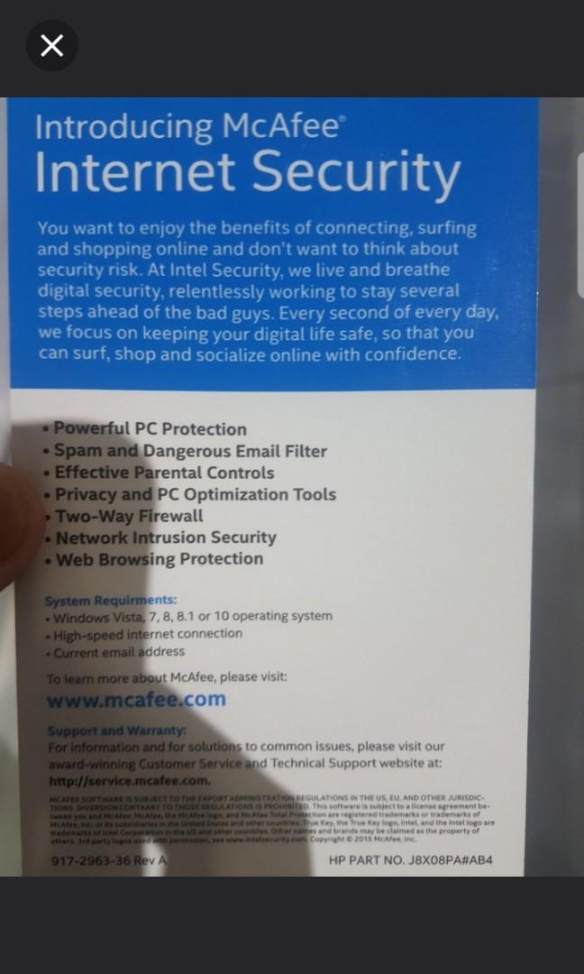 McAfee antivirus (with internet security), Computers & Tech, Parts & Accessories, Software on ...