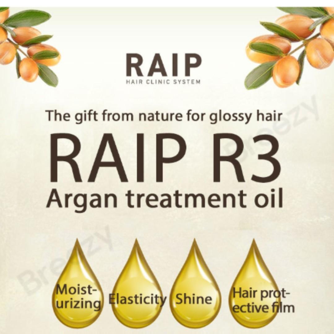 RAIP R3 Argan Hair Oil - Ocean Blue 100ml, Beauty & Personal Care, Hair ...