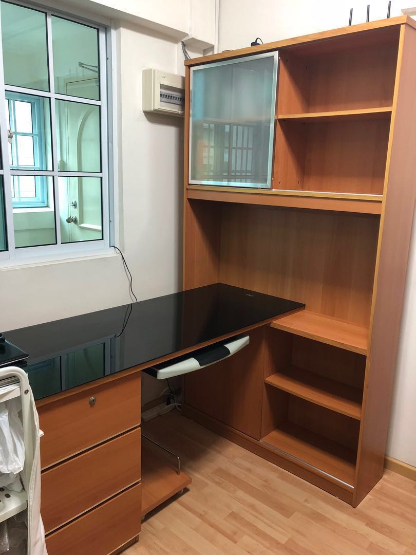 Study Table with full height cupboard, Furniture & Home Living ...