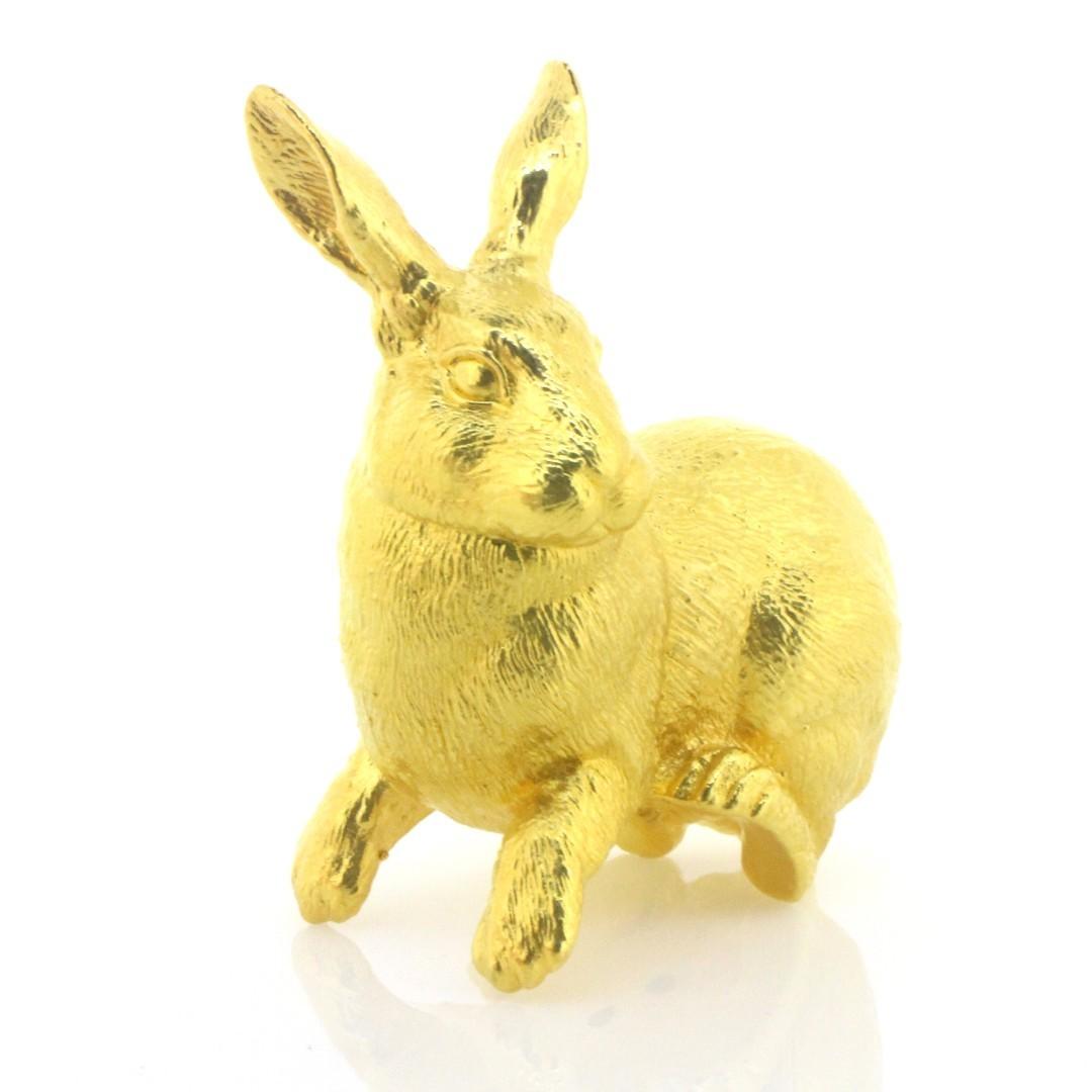 24K pure gold 999, rabbit figurine, gold rabbit, AU227, Chinese Zodiac ...
