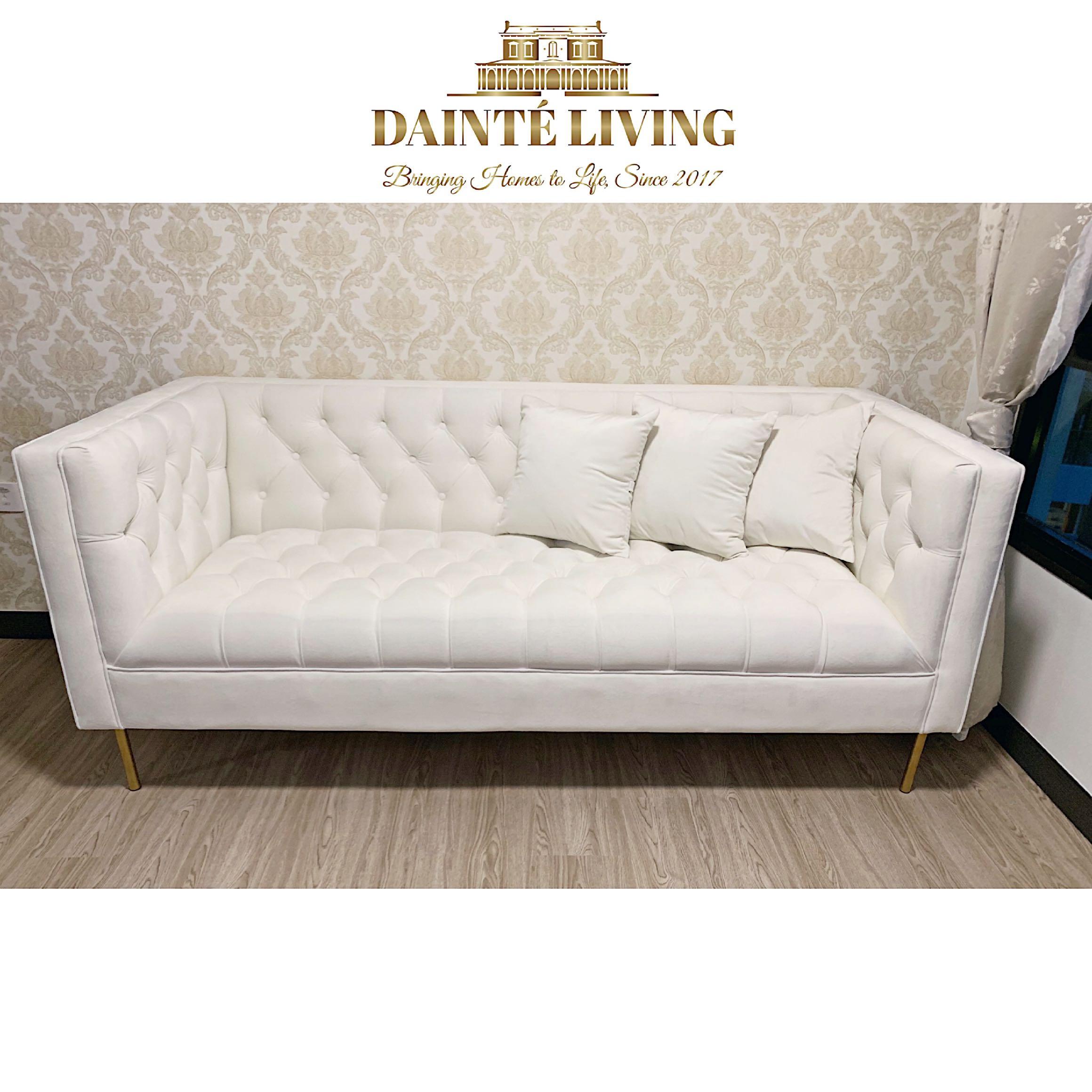 Clients Order | Bespoke Slim Tufted Luxe Sofa | Snow White, Furniture ...