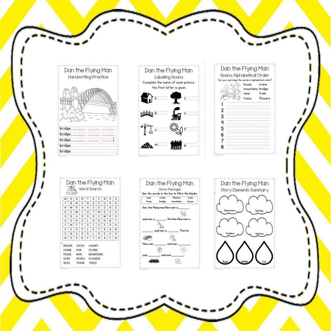 Dan the Flying Man Worksheet, Books & Stationery, Textbooks, Primary on ...