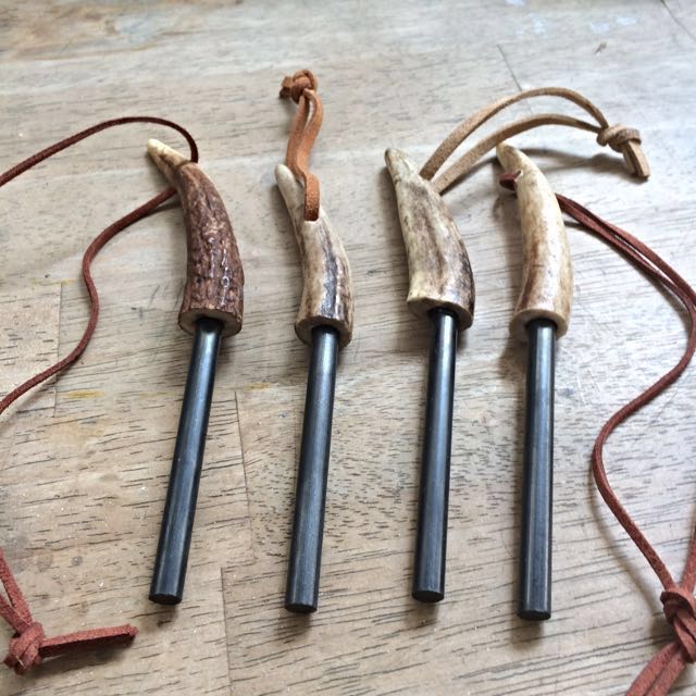 Deer Antler Handle Ferro Rod Bushcraft Fire Kit, Everything Else on ...