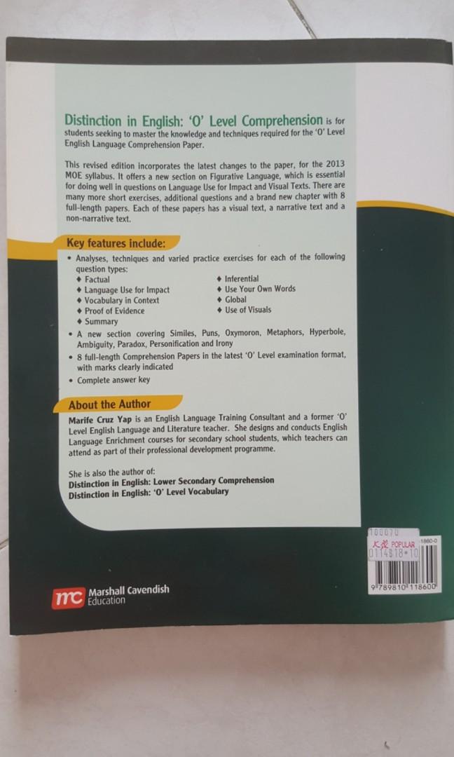 Distinction In English 'O' Level Comprehension revised edition, Hobbies ...