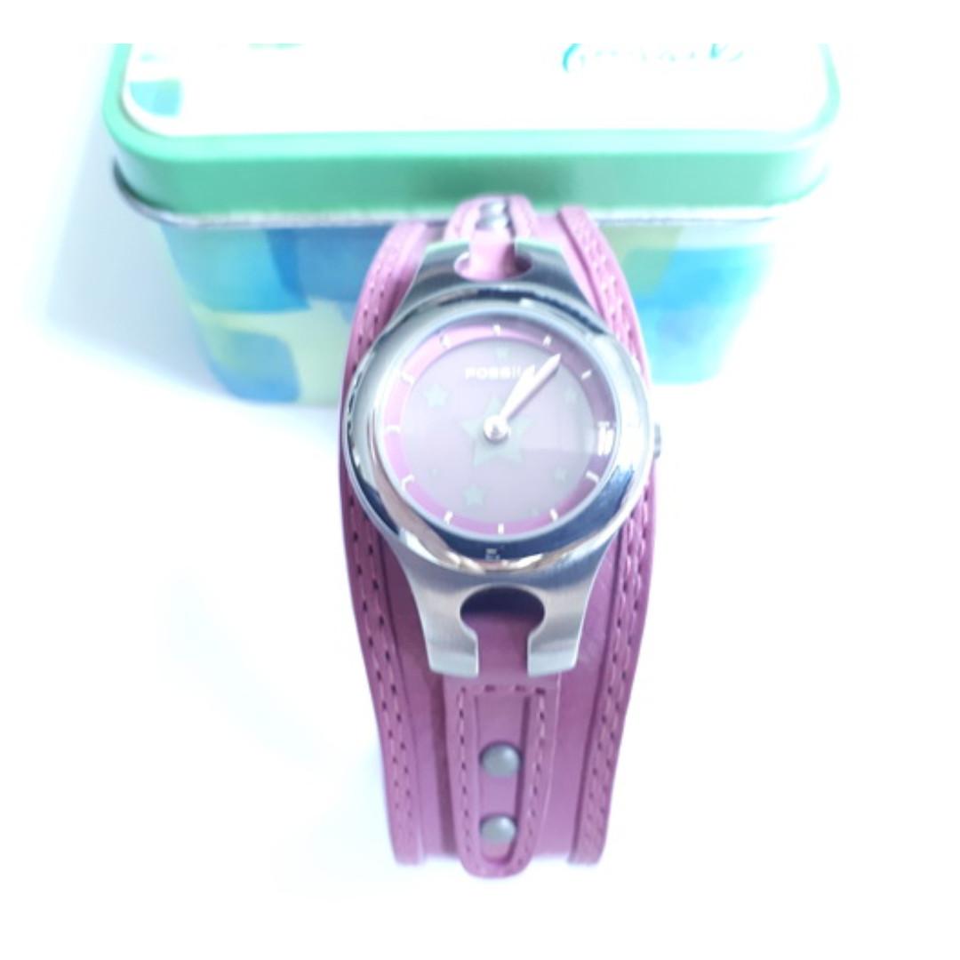 Jam Tangan Fossil Cewek Pink Dial Changes Color Like New, Fesyen Wanita ...