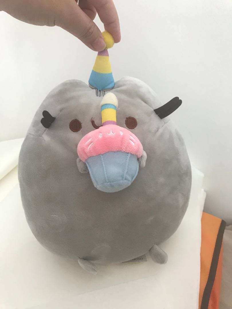 Pusheen soft toy with cupcake, Hobbies & Toys, Toys & Games on Carousell