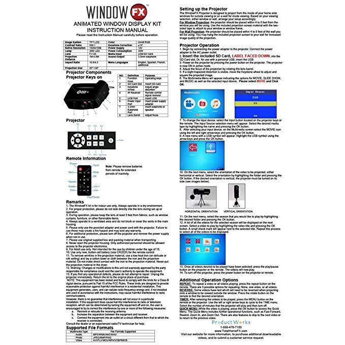 (REPRICED) Windowfx Atmos Animated Window Projector Kit, TV & Home ...