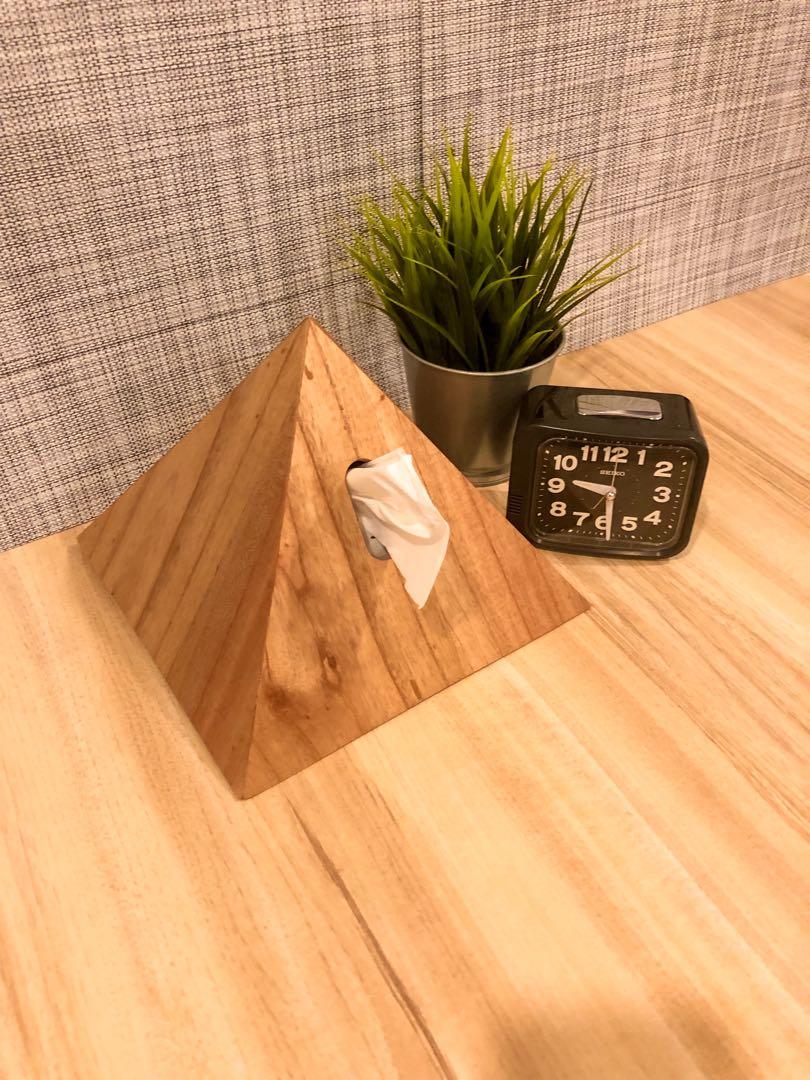 Tempat tissue kayu box pyramid unik lucu kado, Desain & Kerajinan ...