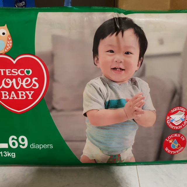 Tesco diapers size L, Babies & Kids, Bathing & Changing, Diapers & Baby ...