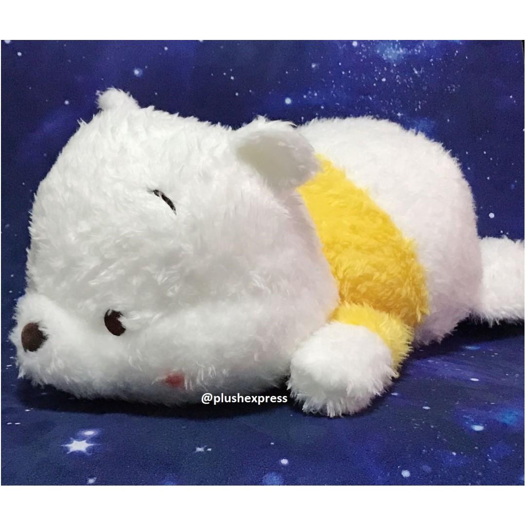 60CM WINNIE THE POOH GIGA JUMBO RED CHEEK LYING DOWN WINTER SNOW PLUSH ...
