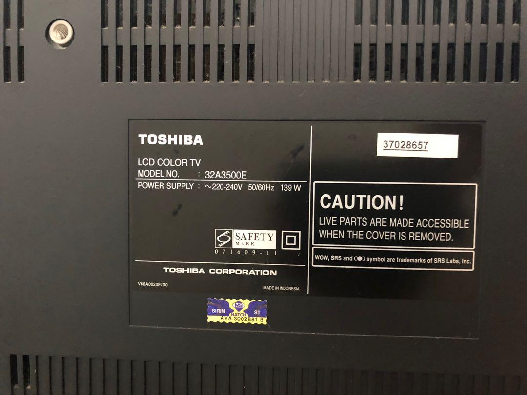 TV Toshiba Regza, TV & Home Appliances, TV & Entertainment, TV on Carousell