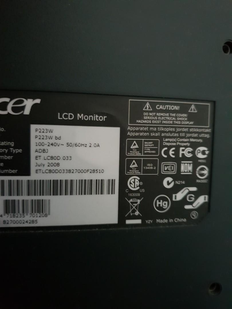 Acer computer screen, Computers & Tech, Parts & Accessories, Computer ...