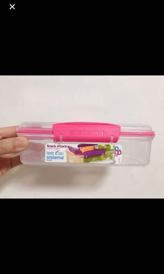 BRAND NEW SISTEMA TUPPERWARE Lunch Box 410ml with divider, Furniture ...