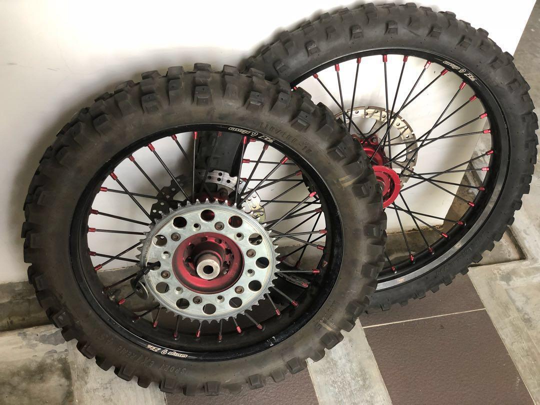 Dirtbike wheelset, Motorcycles, Motorcycle Accessories on Carousell