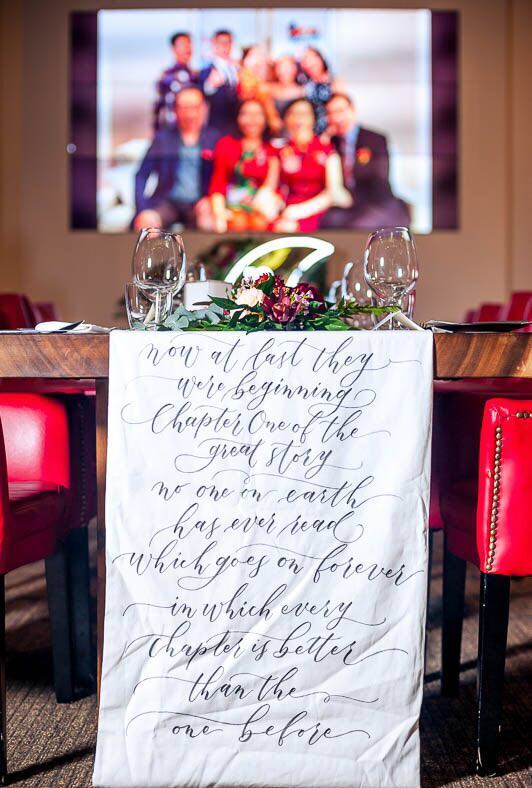 Hand Written Wedding Calligraphy Table Runner, Hobbies & Toys ...