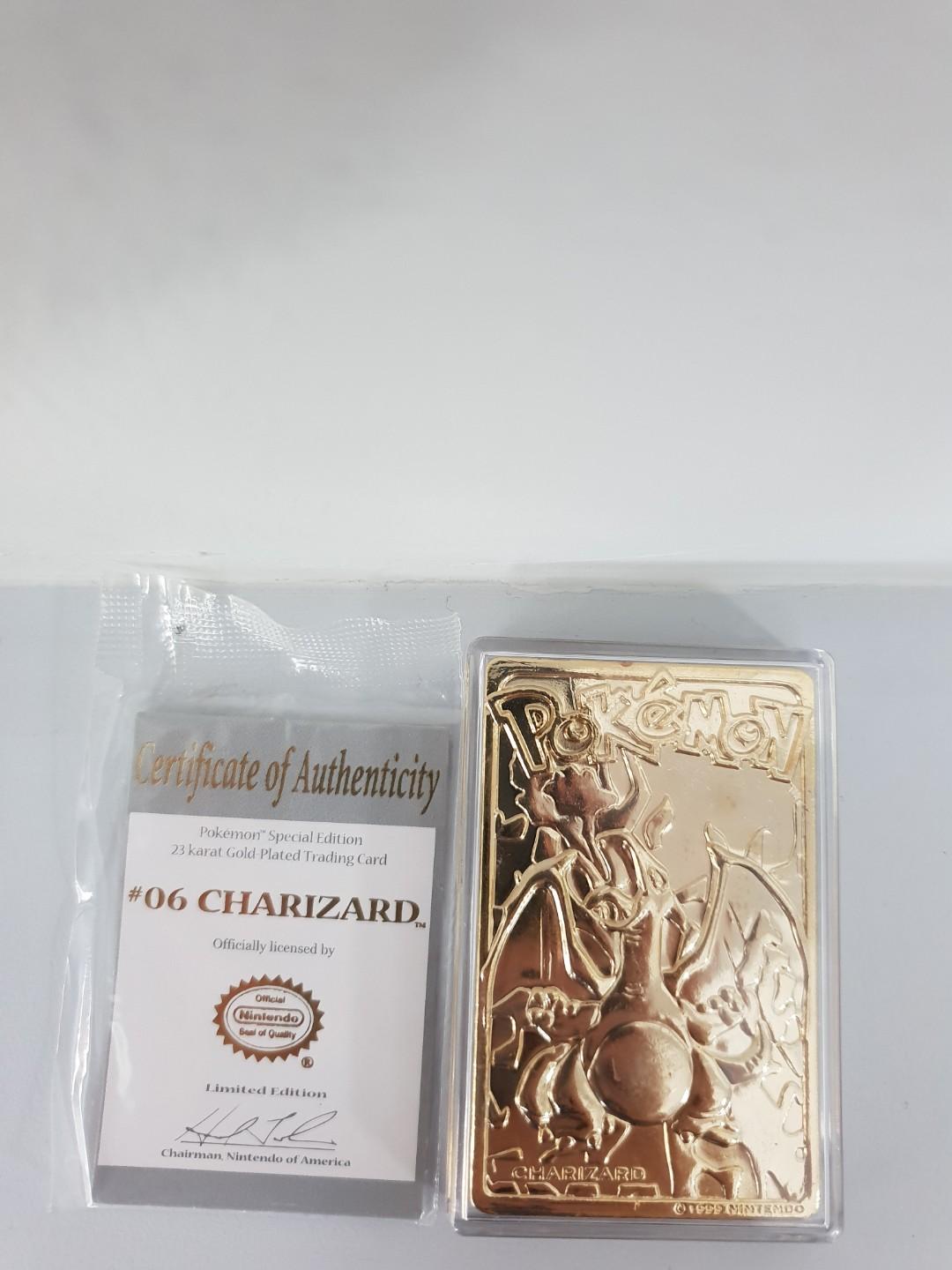 Pokemon 23k Carat gold Plated charizard card!!, Hobbies & Toys, Toys ...