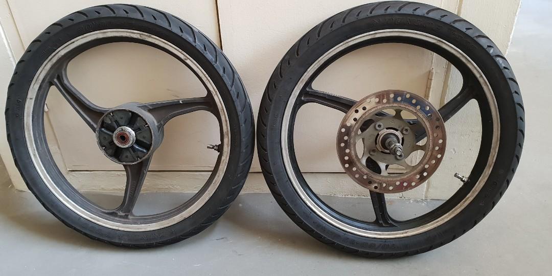 Rim and tyre for wave 125, Motorcycles, Motorcycle Accessories on Carousell
