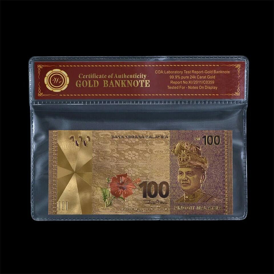 RM100 24K Gold Foil Banknote (4th Series), Everything Else on Carousell