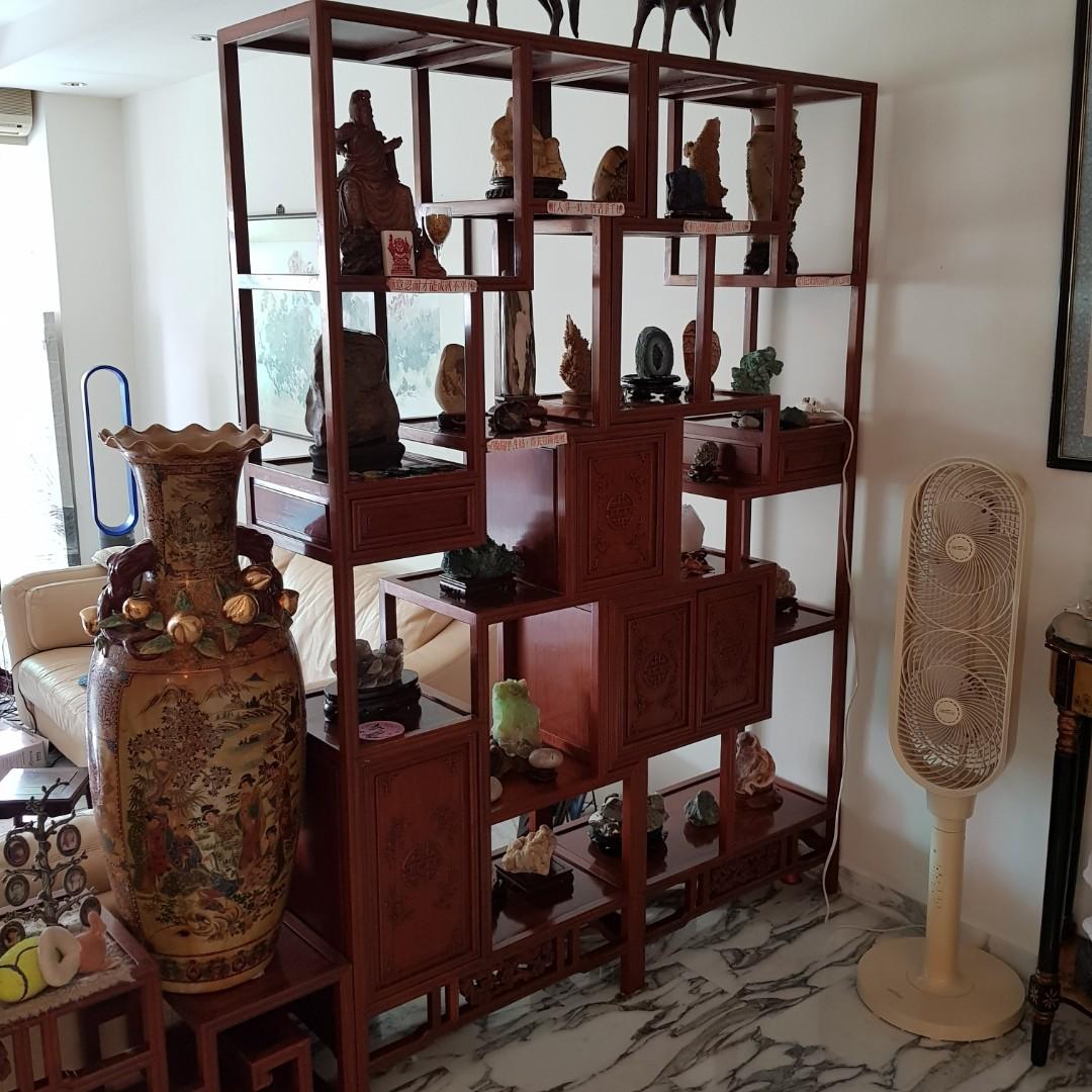 Rosewood display unit, Furniture & Home Living, Furniture, Shelves ...