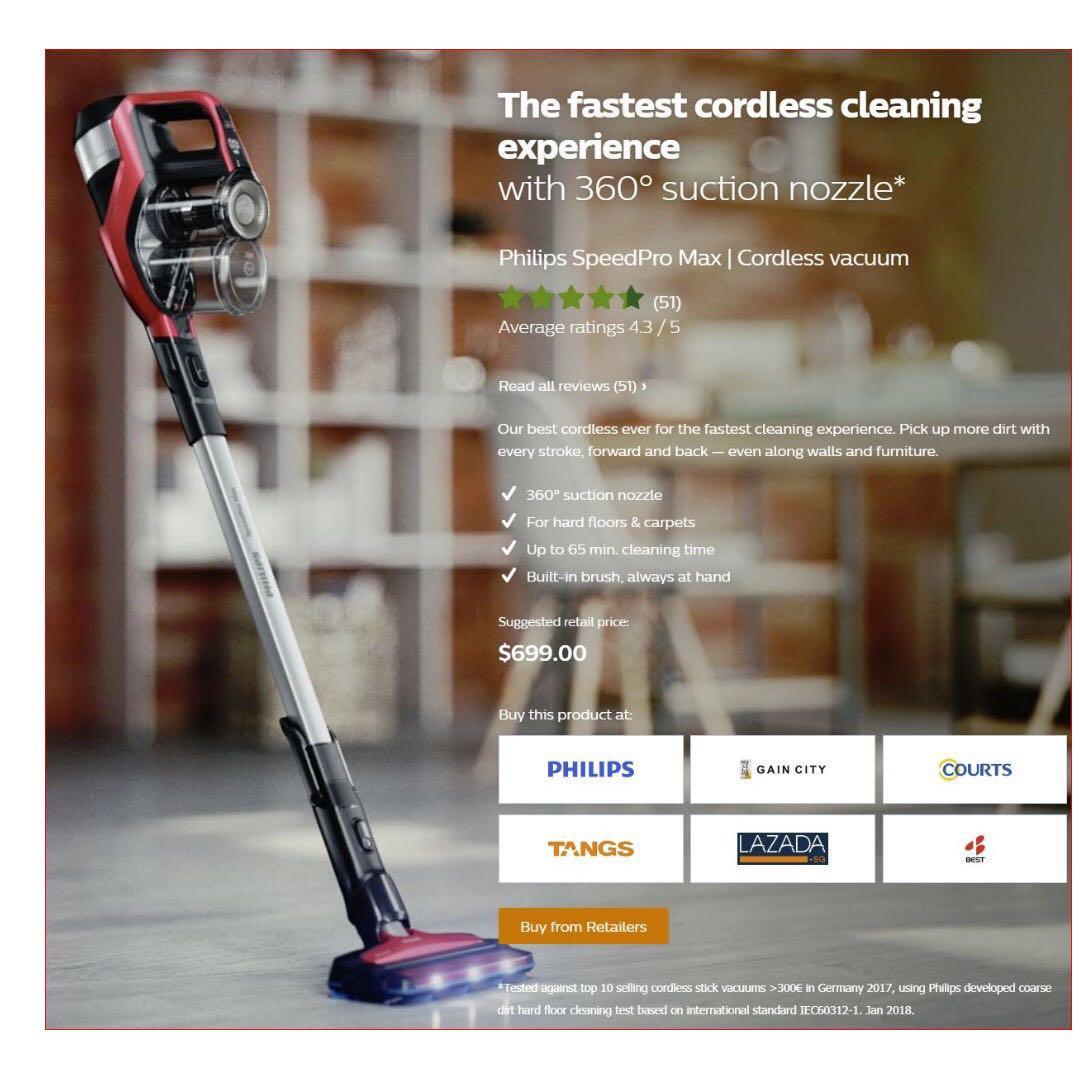 SpeedPro Max Stick Vacuum Cleaner, TV & Home Appliances, Vacuum Cleaner ...