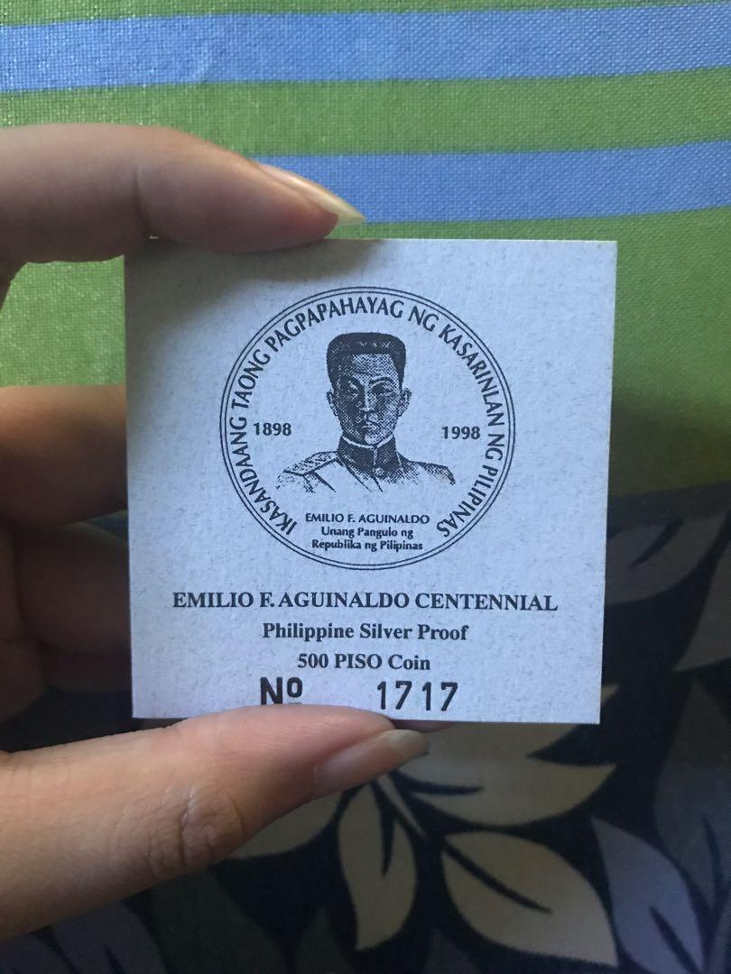 Emilio F. Aguinaldo Centennial Philippine Silver Proof 500 Peso Coin ...
