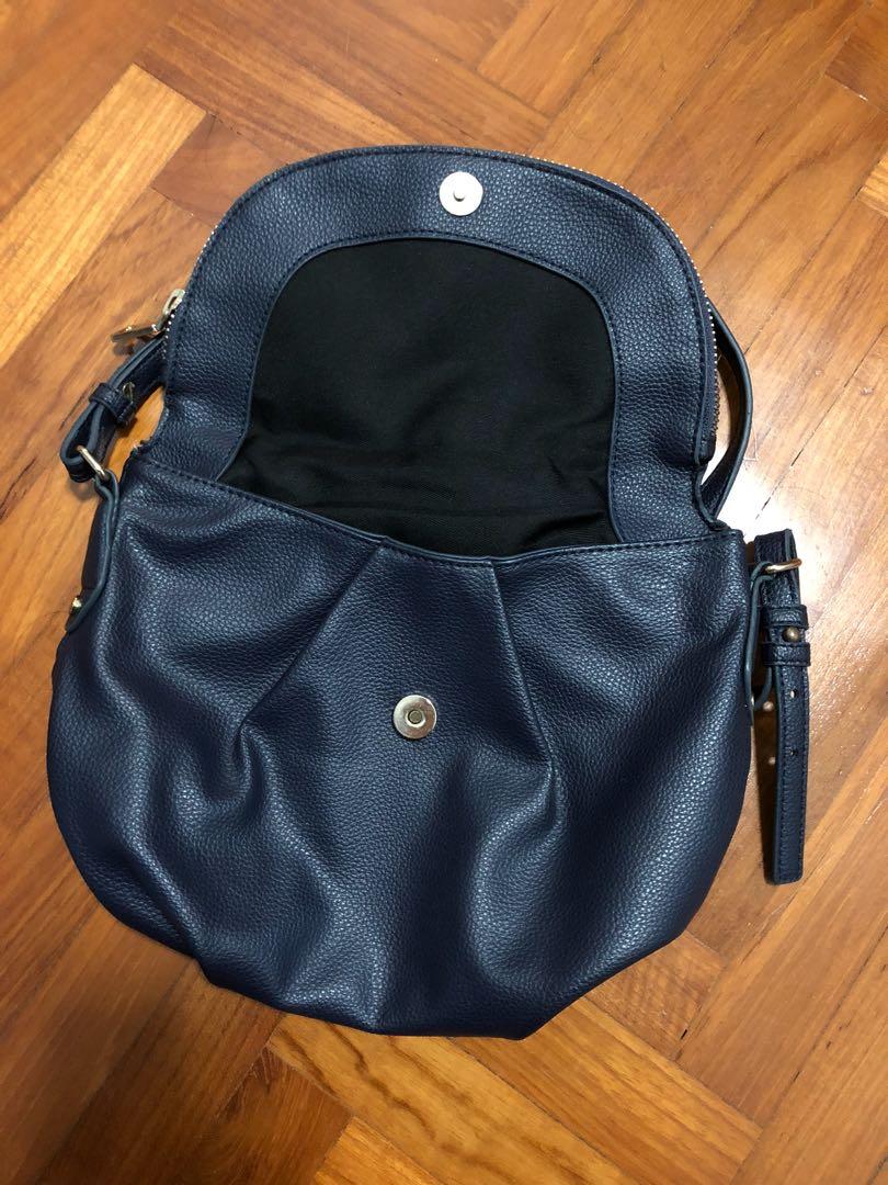 Mango double compartment cross body bag in blue, Women's Fashion, Bags ...