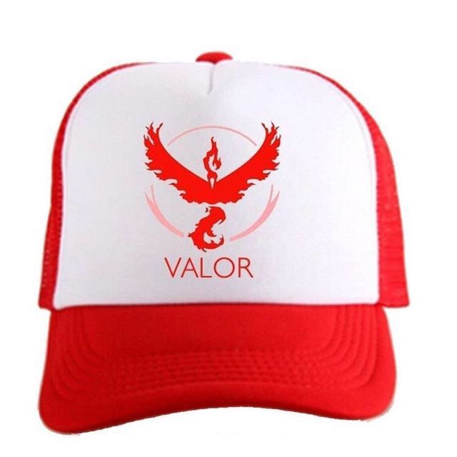 PokemonGO Team Valor Red Cap (Wording), Men's Fashion, Activewear on ...