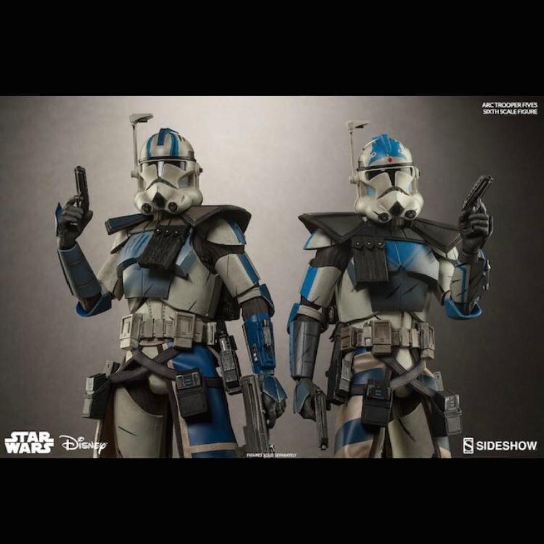 Sideshow Arc Echo and Arc Fives, Captain Rex Phase II Clone War ...