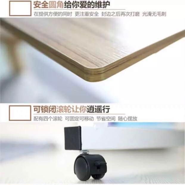 Adjustable height/angle foldable table with lockable roller, Furniture ...