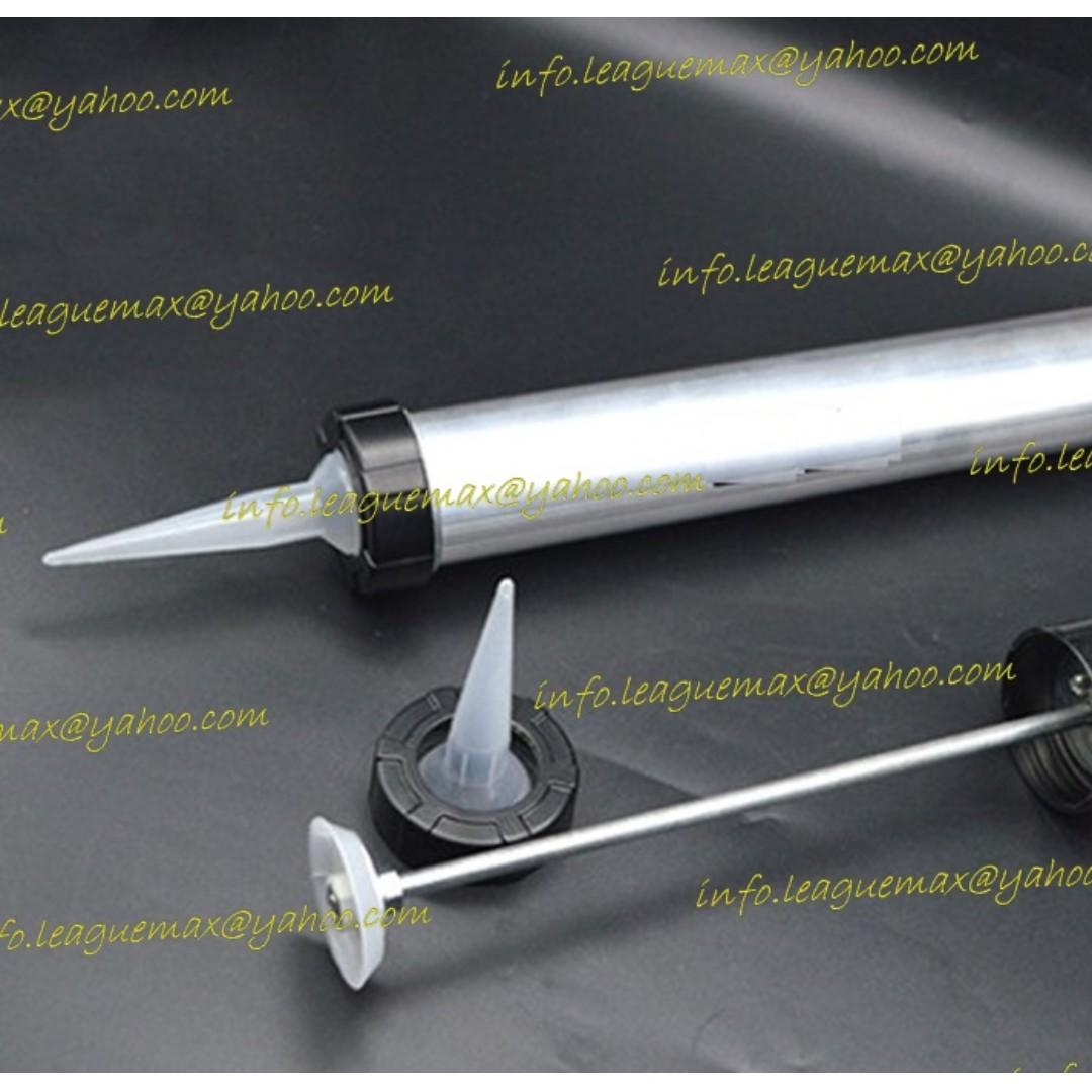 Alloy Mortar Barrel Dispenser Caulking Gun 600ml 筒型豬腸膠槍 防水膠 玻璃膠 鋁合金, 其他 ...