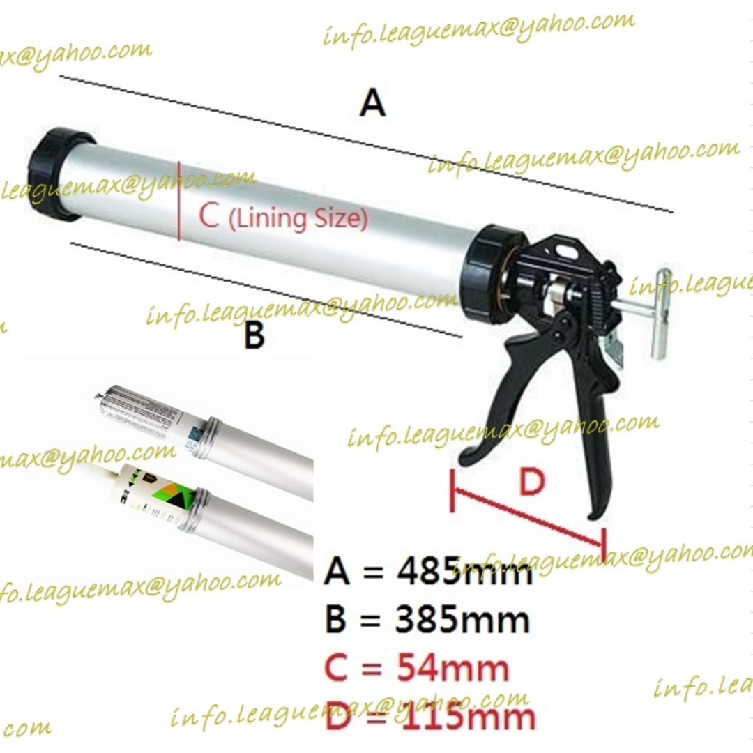 Alloy Mortar Barrel Dispenser Caulking Gun 600ml 筒型豬腸膠槍 防水膠 玻璃膠 鋁合金, 其他 ...