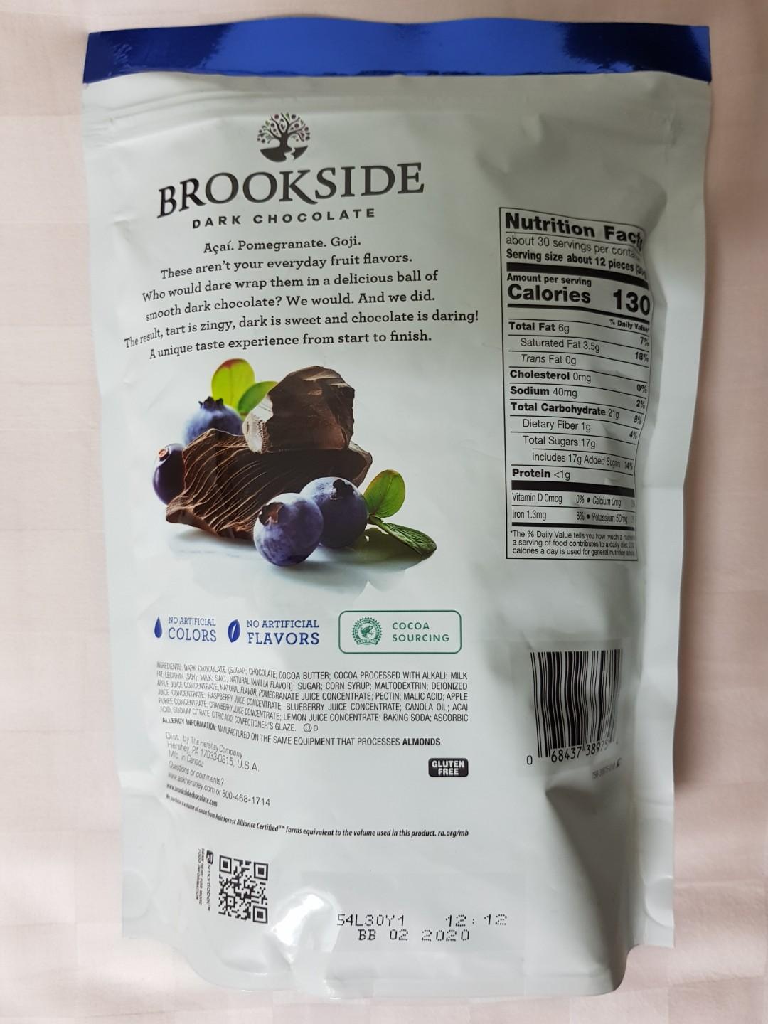 Brookside Dark Chocolate Acai & Blueberry Flavours, Food & Drinks ...