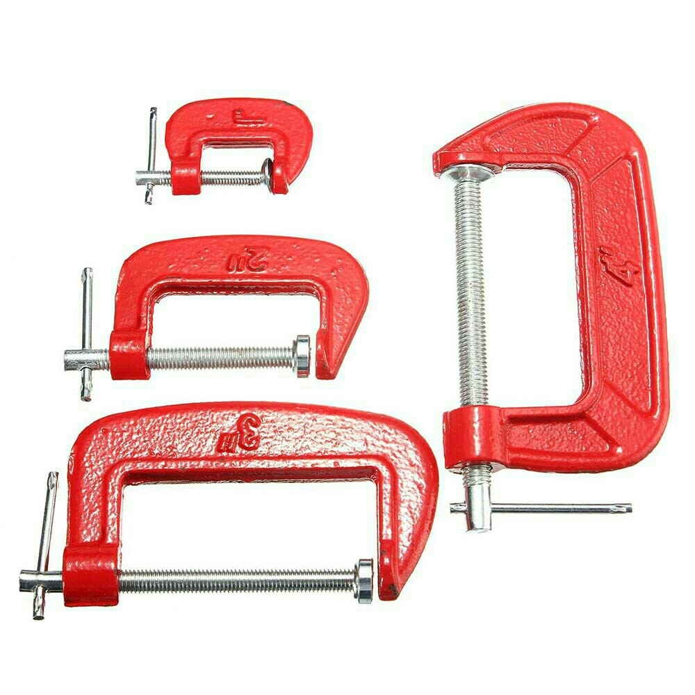 C/W Duty Clamping Pads Red Metal -100mm Clamp 25mm For G, Furniture ...