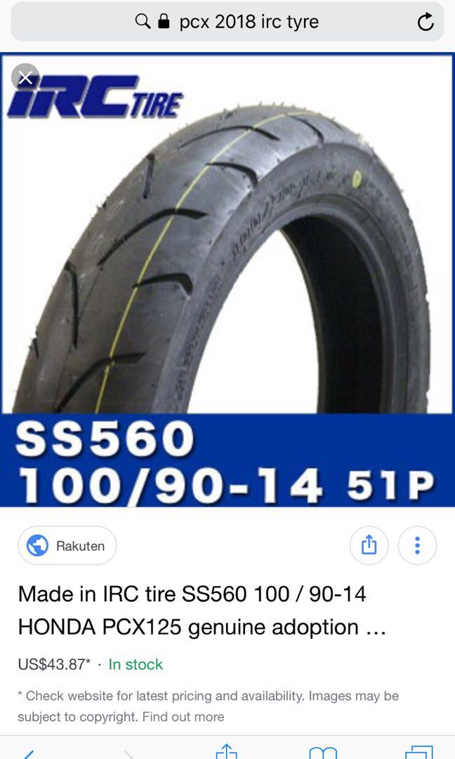 IRC tyre, Motorcycles, Motorcycle Accessories on Carousell