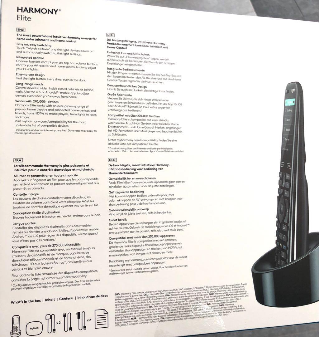 Brand New Logitech Harmony Elite Full (Remote Control, Hub and App ...