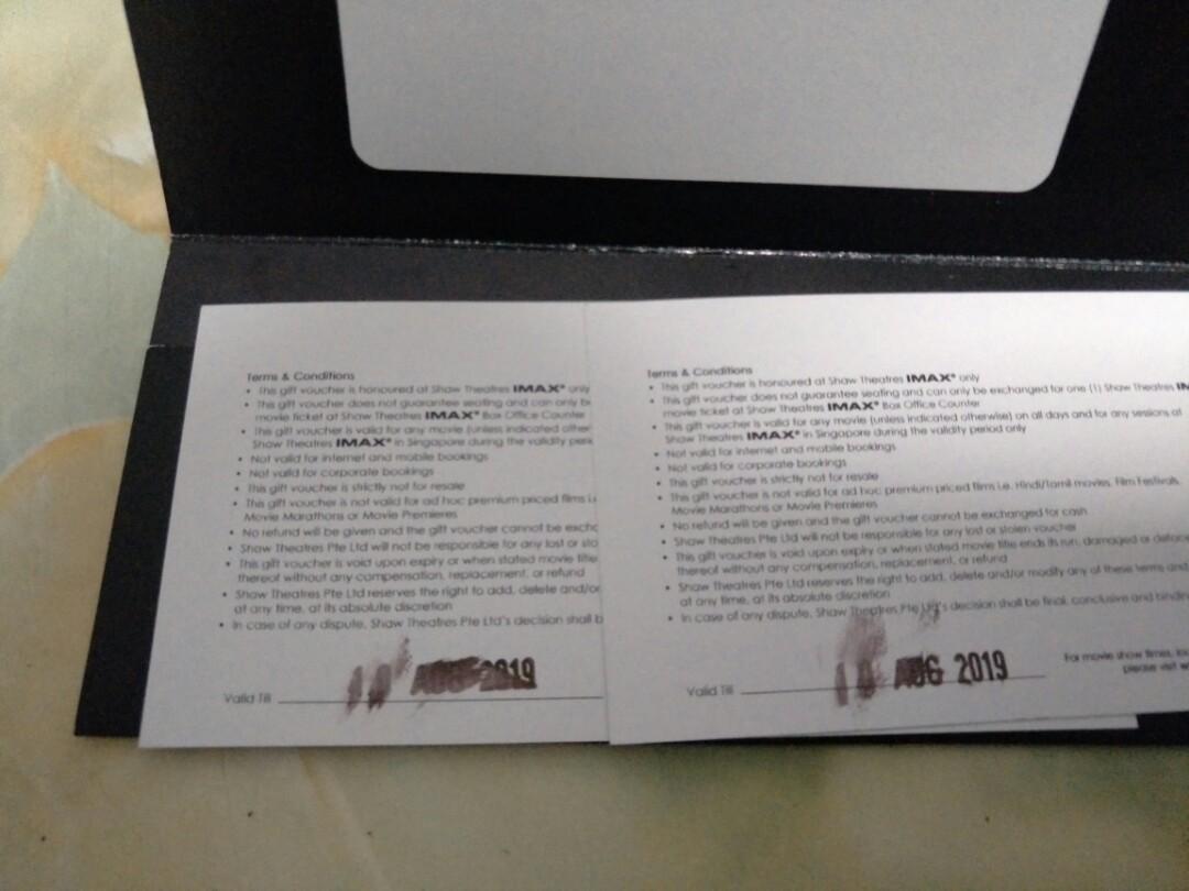 IMAX gift voucher, Tickets & Vouchers, Vouchers on Carousell