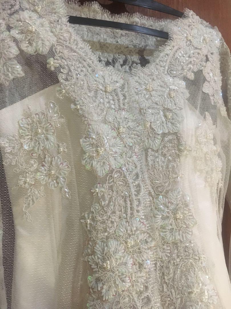 Kebaya Putih Wedding Akad / Pemberkatan full payet, Fesyen Wanita ...