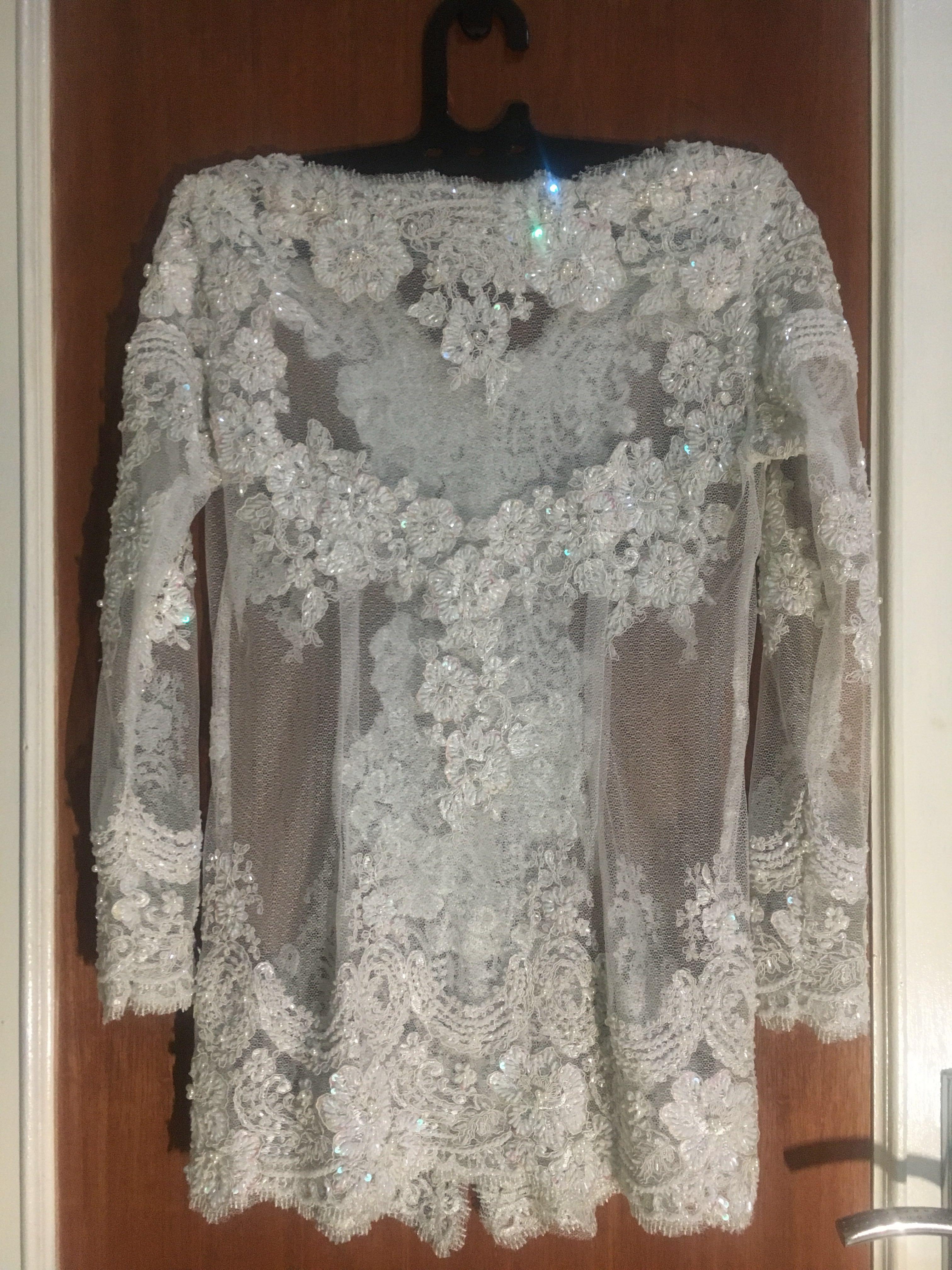 Kebaya Putih Wedding Akad / Pemberkatan full payet, Fesyen Wanita ...