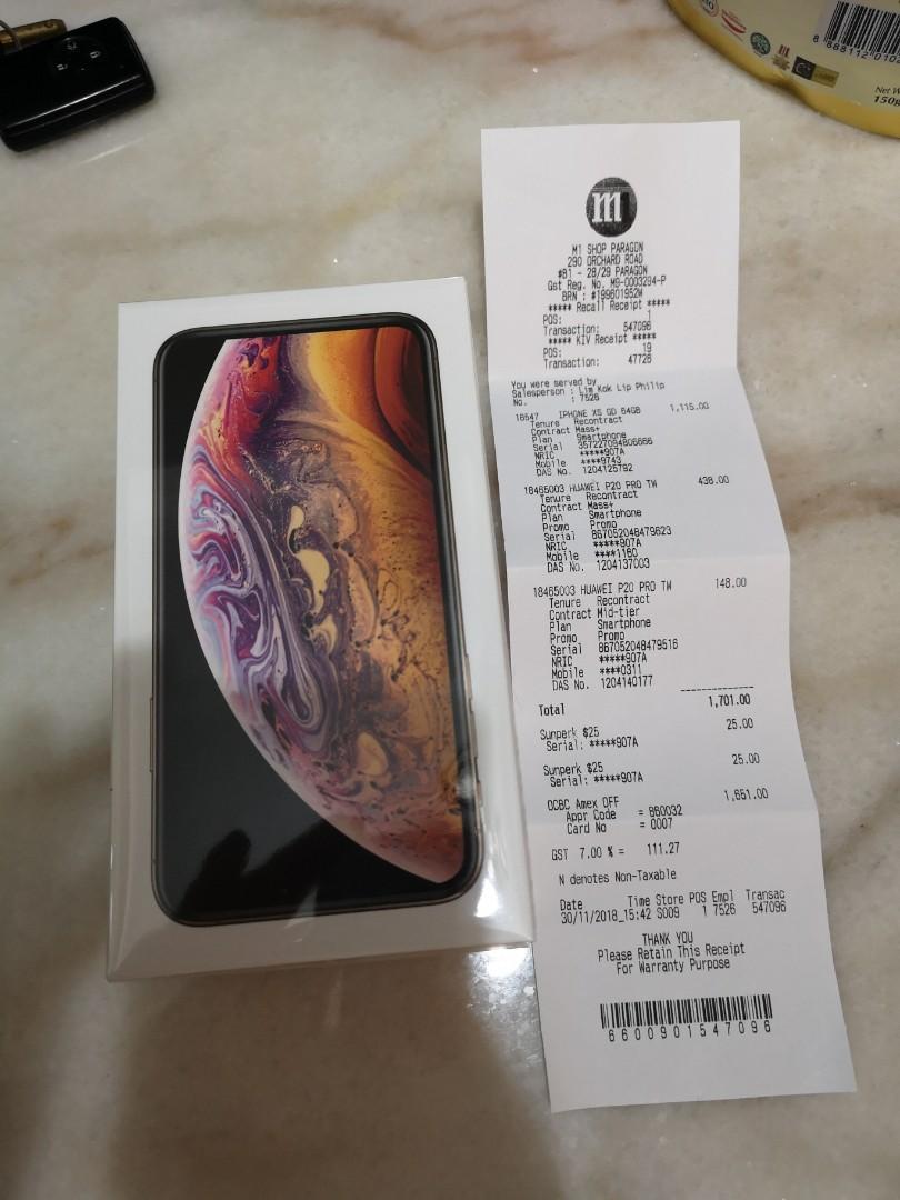 New iPhone XS 64GB Gold color with M1 receipt., Mobile Phones & Gadgets ...