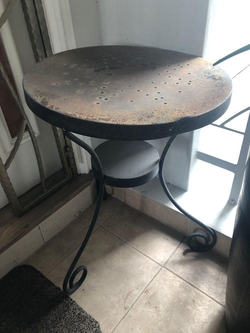 Outdoor or patio table, rustic metal,, Furniture & Home Living ...