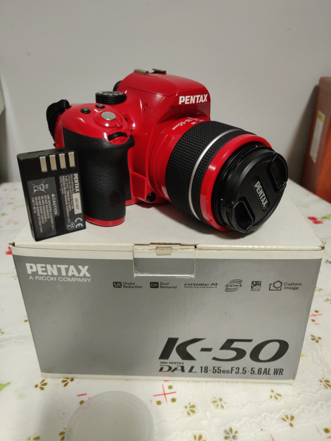 Pentax k50 red + kit lens, Photography, Cameras on Carousell