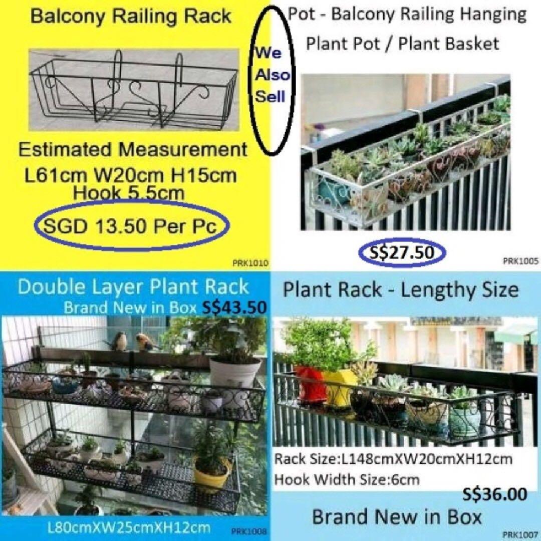 Rack - Balcony Railing Hanging Rack / Plant Basket - Very Lengthy Rack ...
