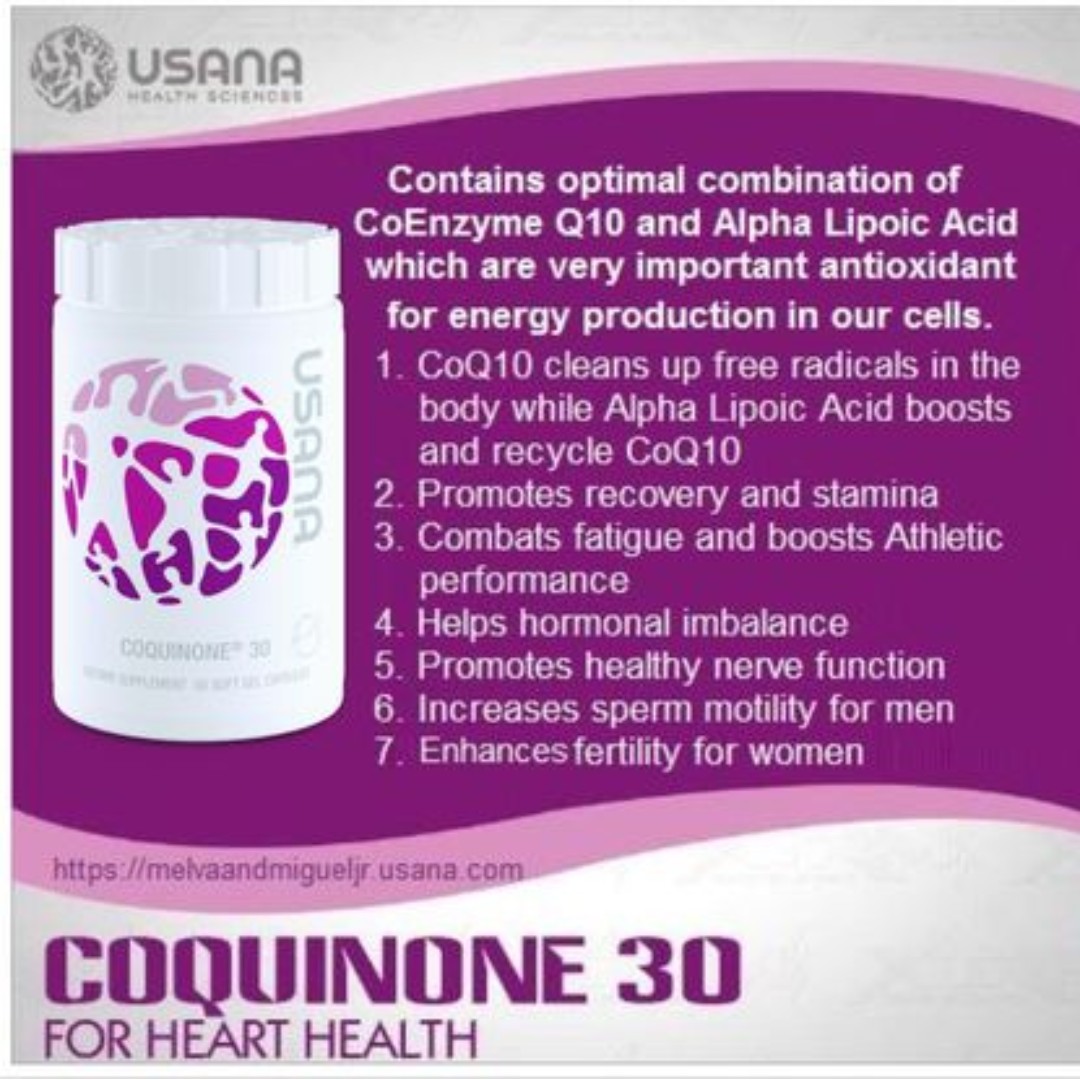 USANA SG Original - Coenzyme CoQ10 CoQuinone 30, Health & Nutrition ...