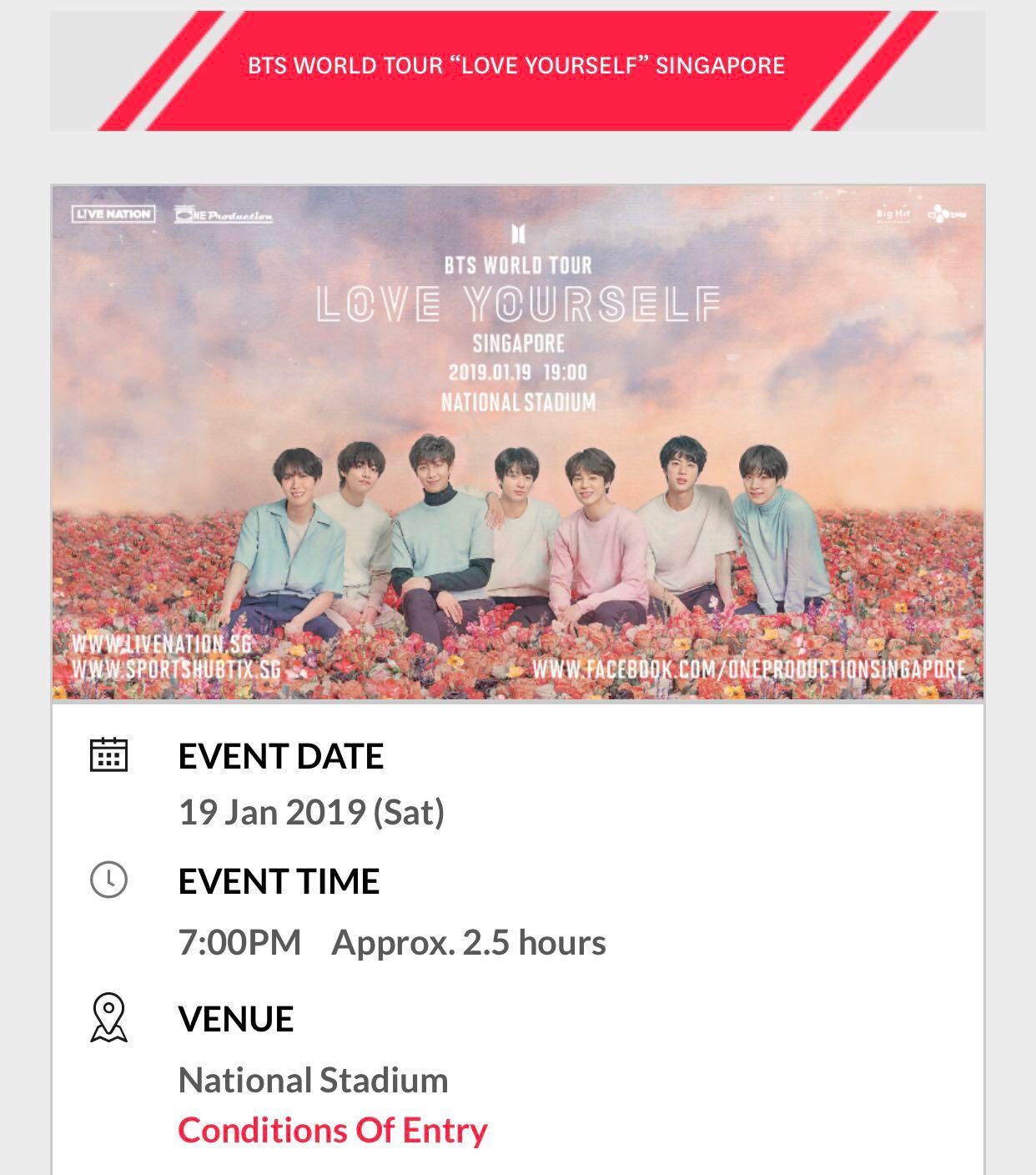 BTS Concert Ticket (CAT 2 BLUE 1), Tickets & Vouchers, Event Tickets on ...